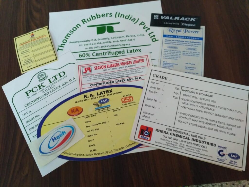Drum label stickers printed